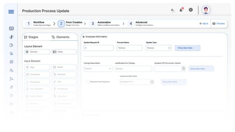 Production Process Update Automation Template Cflow